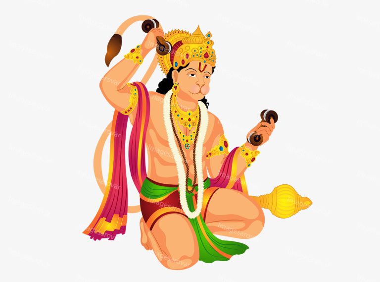 Lord Hanuman Chanting Jai Shri Ram Vector Illustration - Premium ...